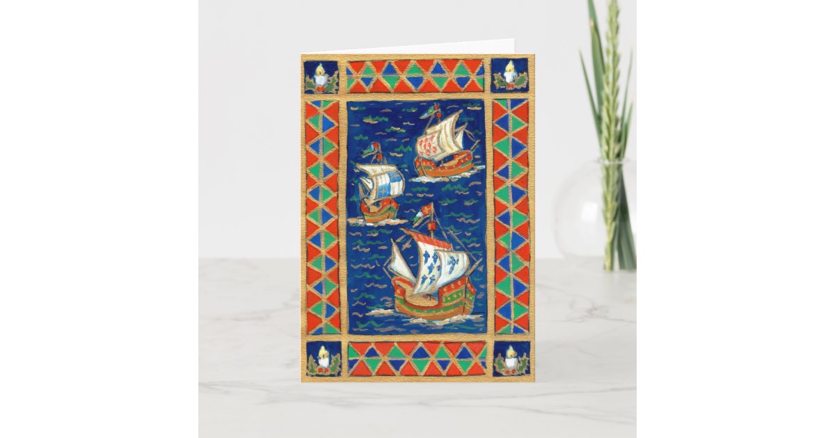 Christmas Card - Three Ships | Zazzle