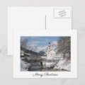 Christmas card with church in the snow in the Alps | Zazzle