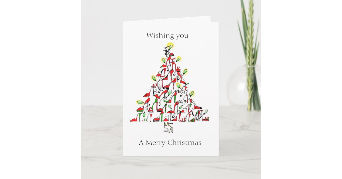 Christmas Card with shoe theme | Zazzle
