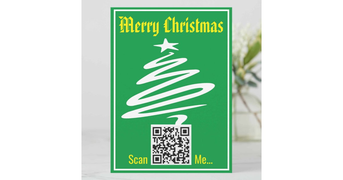 Christmas Card with Your QR Code | Zazzle