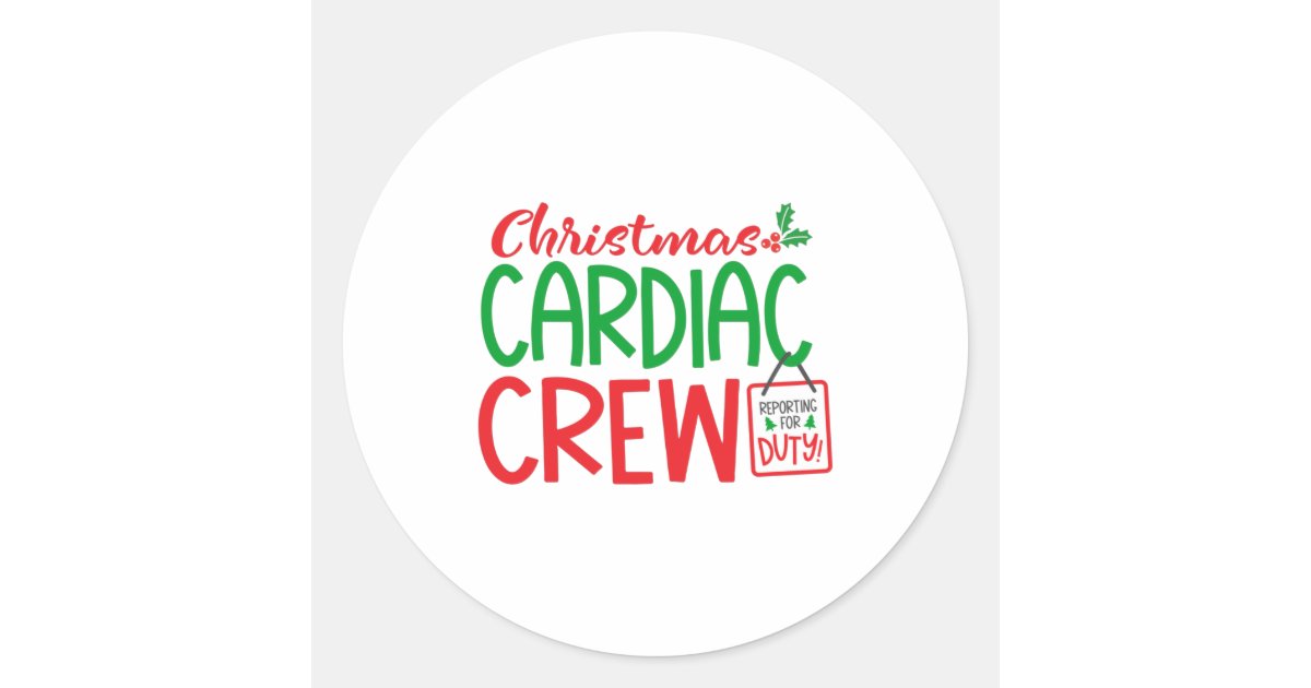 Christmas Cardiac crew, cardiology dept Classic Round Sticker | Zazzle