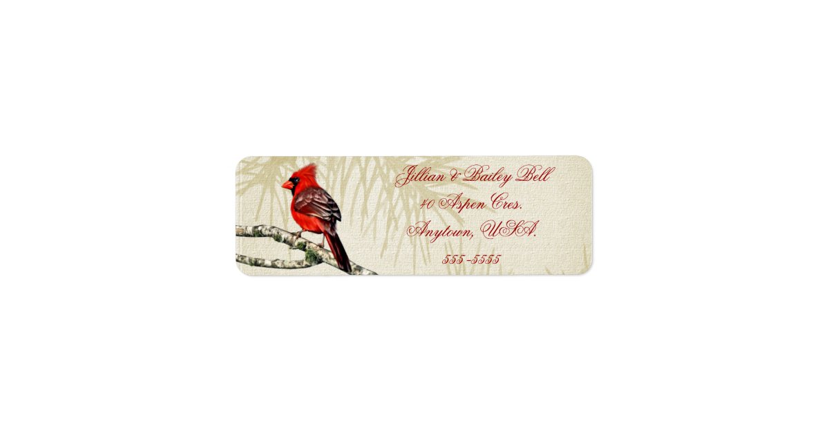 Christmas Cardinal Address Labels | Zazzle