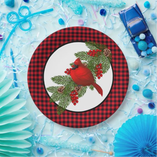 Christmas Cardinal Paper Plates | Zazzle