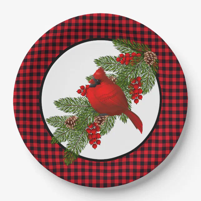 Christmas Cardinal Paper Plates | Zazzle