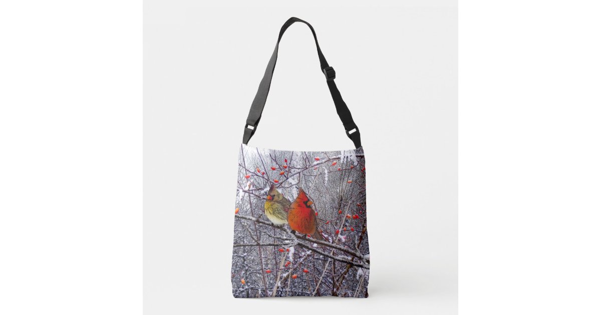 Christmas Cardinals Crossbody Bag | Zazzle