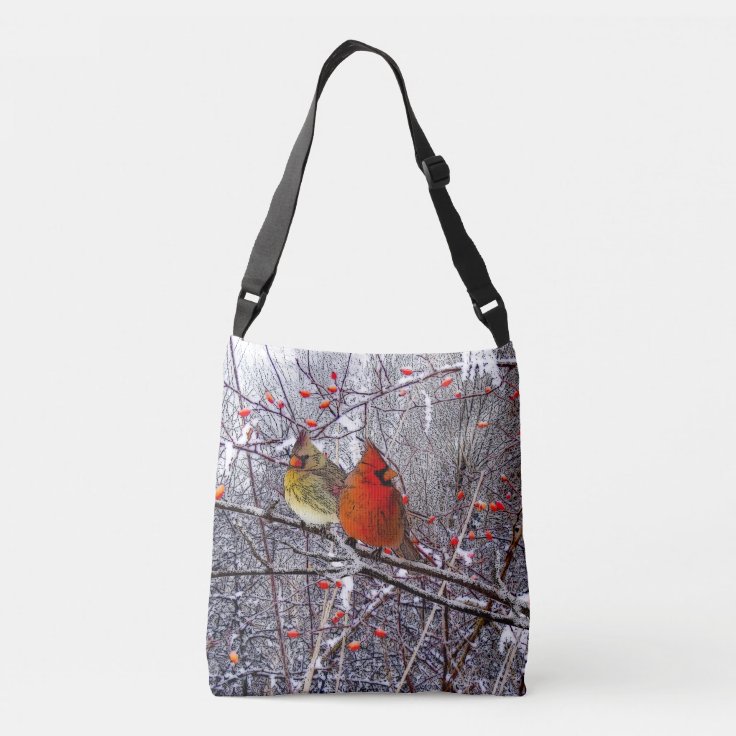 Christmas Cardinals Crossbody Bag | Zazzle