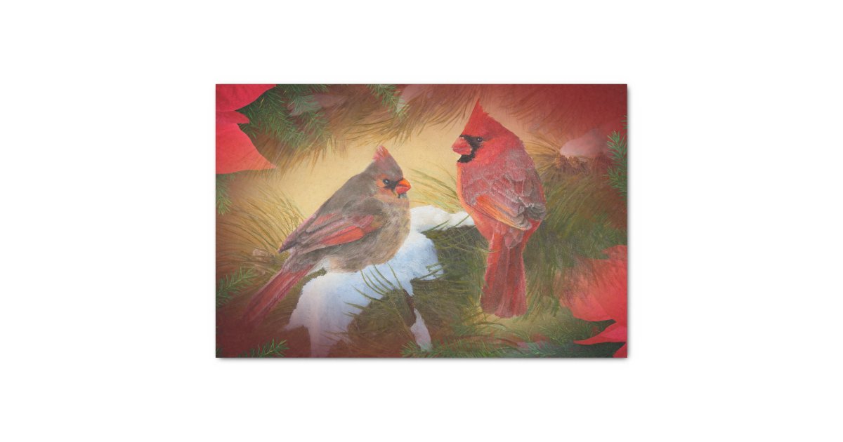 Christmas cardinals tissue paper | Zazzle