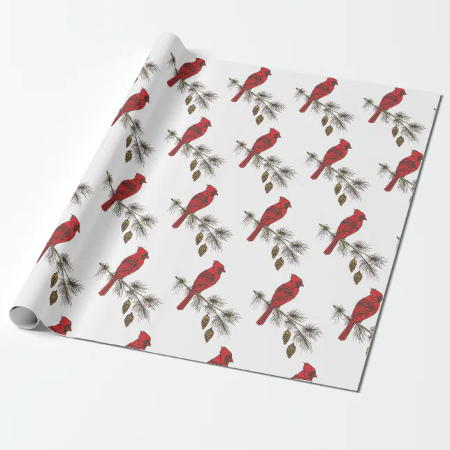 Christmas Cardinals Wrapping Paper | Zazzle