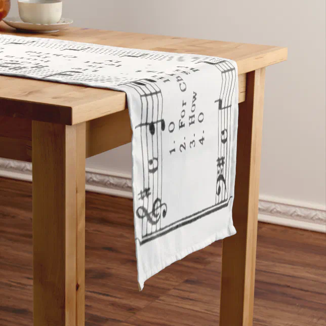 Christmas Carol Sheet Music Short Table Runner | Zazzle