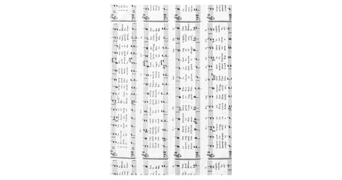 Christmas Carol Sheet Music Tablecloth | Zazzle