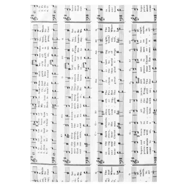 Christmas Carol Sheet Music Tablecloth | Zazzle