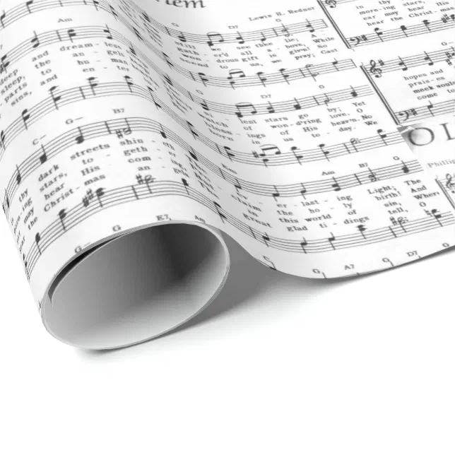 Christmas Carol Sheet Music Wrapping Paper | Zazzle