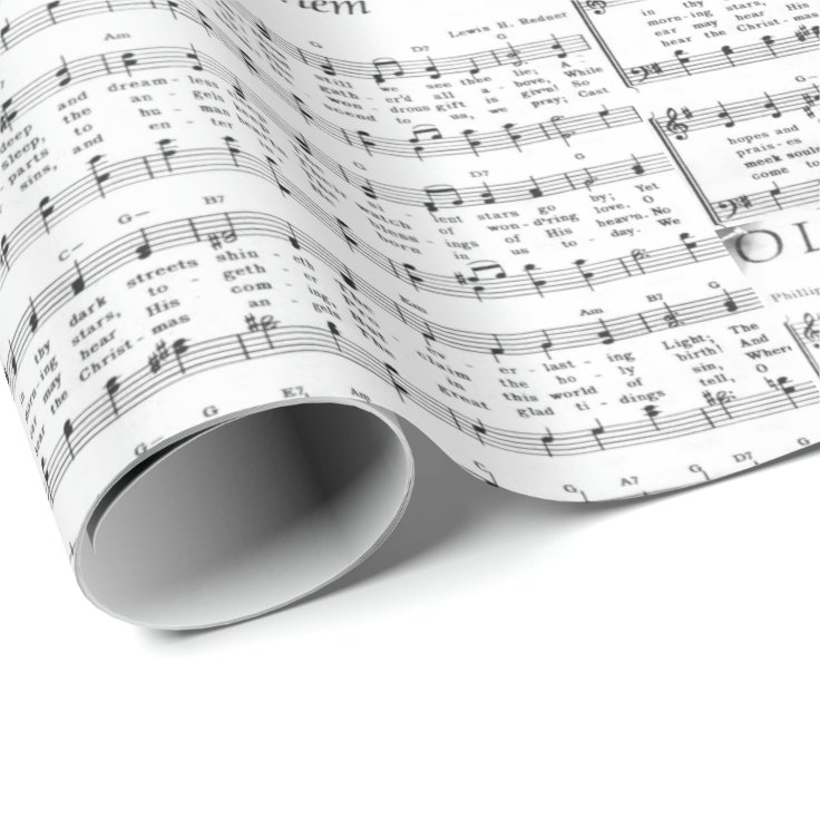 Christmas Carol Sheet Music Wrapping Paper | Zazzle