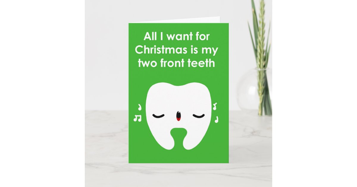 Christmas Carol Singing Tooth Card | Zazzle