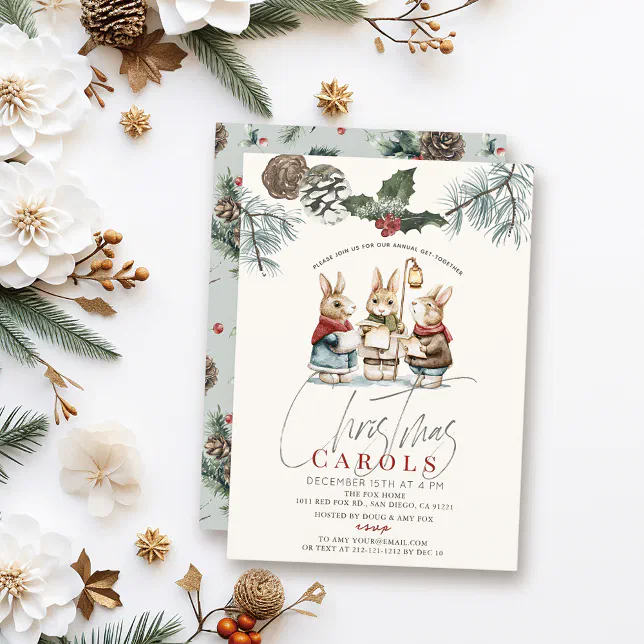 Christmas Caroling Musical Carol Play Holiday Invitation | Zazzle