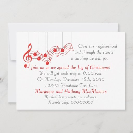 Christmas Caroling Party Invitation | Zazzle