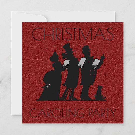 Christmas Caroling Party | Victorian Faux Glitter Invitation | Zazzle.com