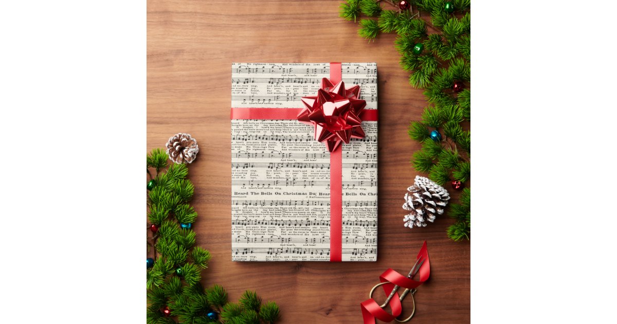 Christmas Carols, Holiday Wrapping Paper | Zazzle
