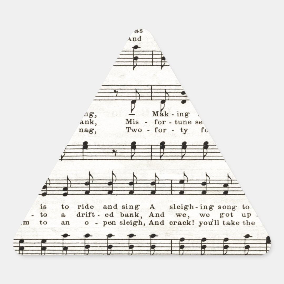 Christmas Carols: Jingle Bells Triangle Sticker | Zazzle
