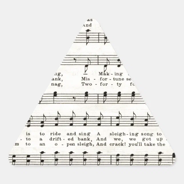 Christmas Carols: Jingle Bells Triangle Sticker | Zazzle