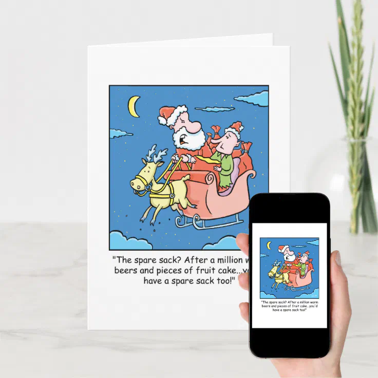 Christmas Cartoon Santa Claus Sick Holiday Card | Zazzle