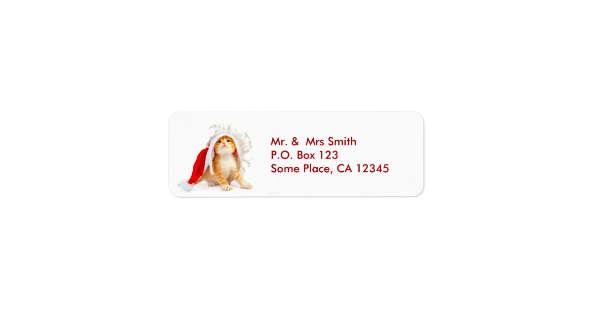 Christmas Cat Address Labels | Zazzle