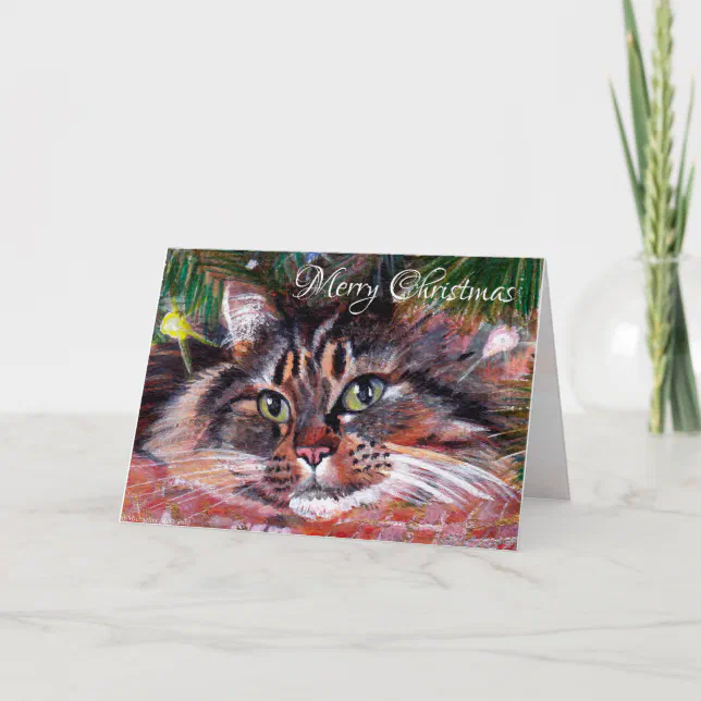 Christmas Cat Greeting Card | Zazzle