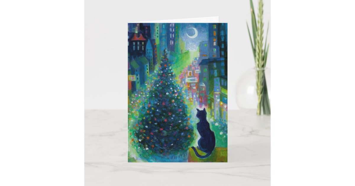 Christmas Cat Greeting Card | Zazzle