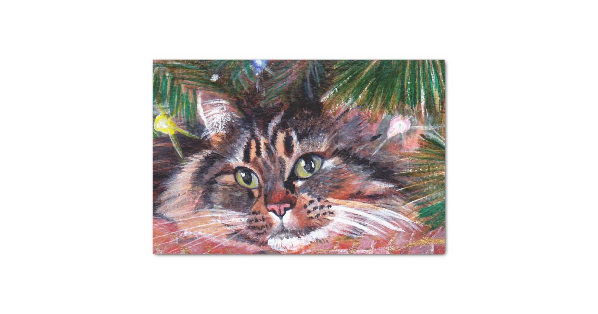 Christmas Cat Tissue Paper | Zazzle