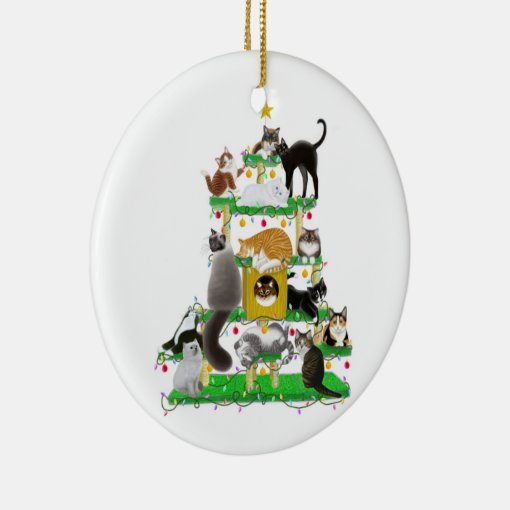 Christmas Cat Tree Ornament | Zazzle