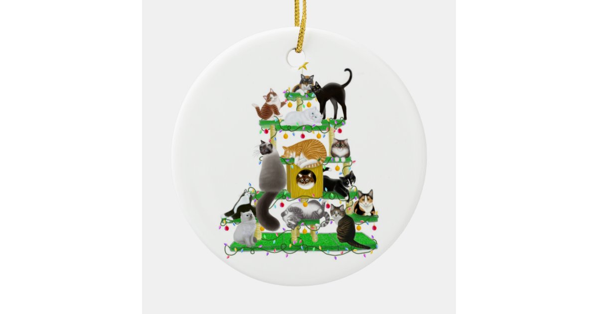 Christmas Cat Tree Ornament | Zazzle