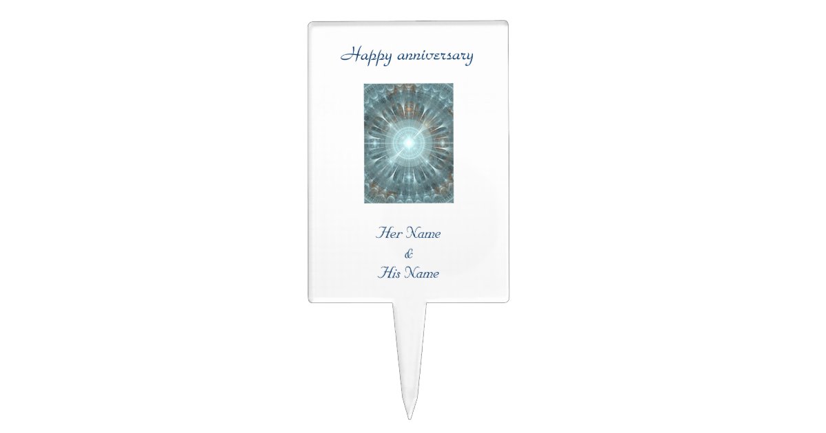 Christmas Cathedral Window - Happy Anniversary Cake Topper | Zazzle
