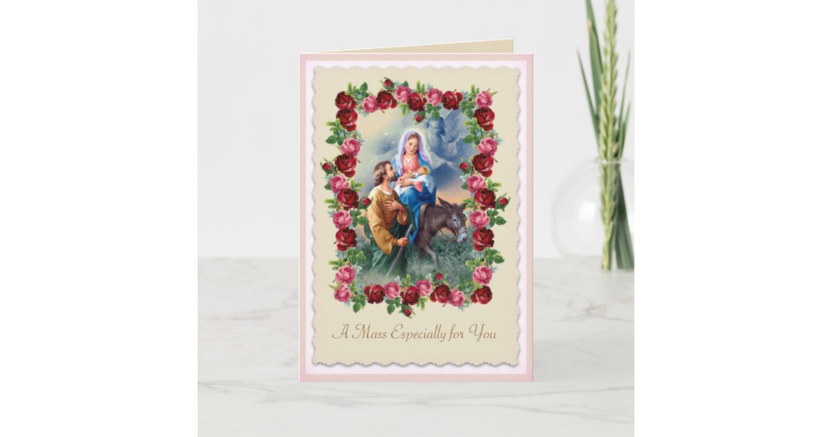Christmas Catholic Mass Offering Card | Zazzle