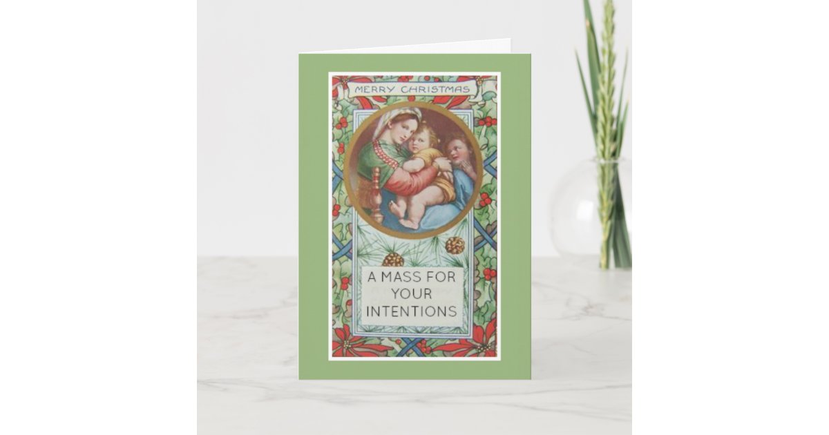Christmas Catholic Mass Offering Card | Zazzle