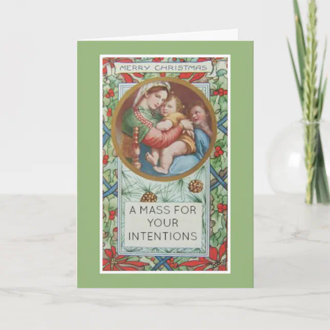 Christmas Catholic Mass Offering Card | Zazzle
