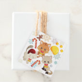 Christmas Cats Snowflake Pattern Holiday Gift Tags | Zazzle