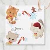 Christmas Cats Snowflake Pattern Holiday Gift Tags | Zazzle