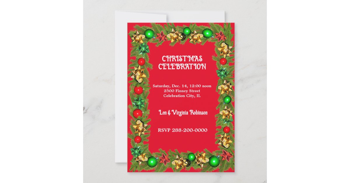 Christmas Celebration get-together Invitation | Zazzle
