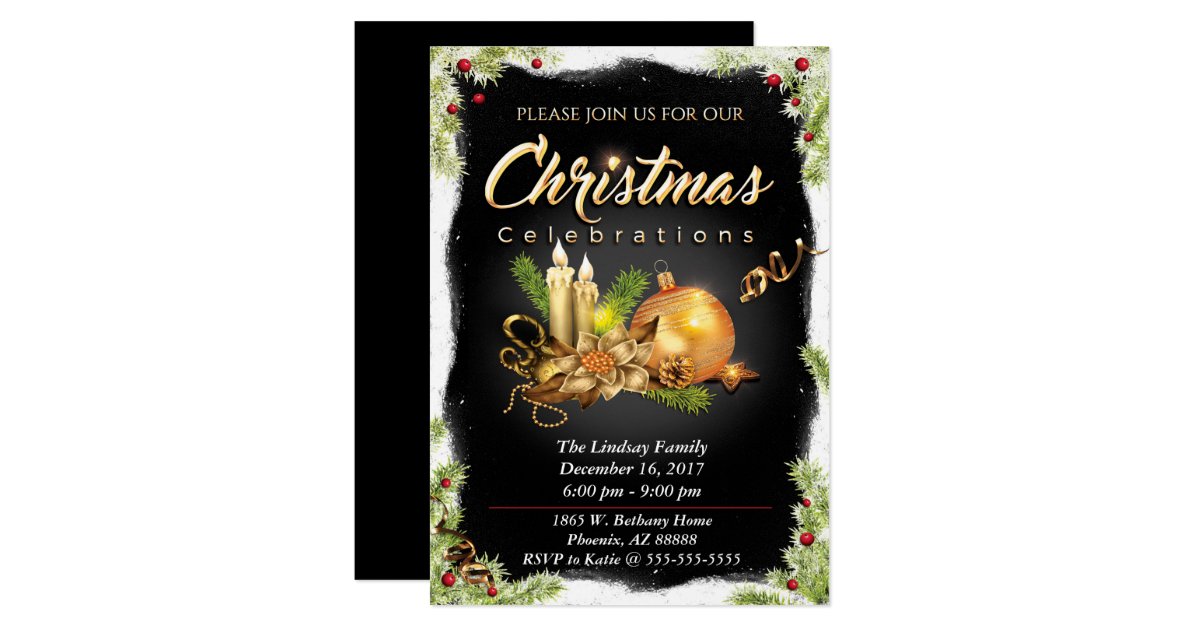 Christmas Celebration Party Invitation | Zazzle.com