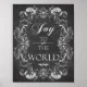 Christmas chalkboard Joy To The World Quote Art Poster | Zazzle