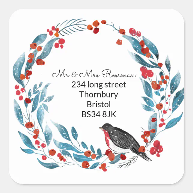 Christmas Change of address sticker | Zazzle