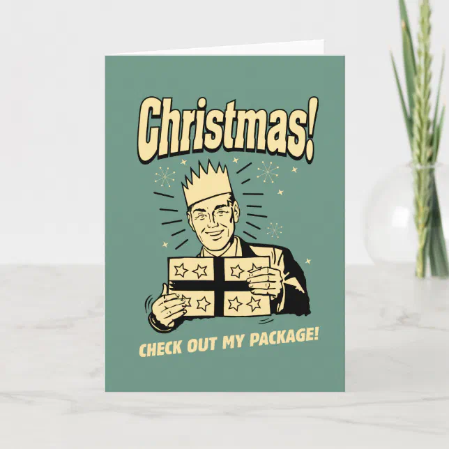Christmas: Check Out My Package Holiday Card | Zazzle