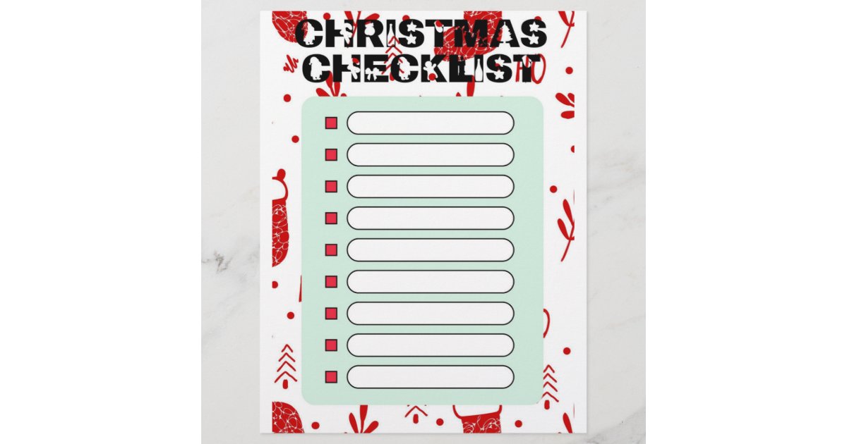 Christmas Checklist Flyer | Zazzle