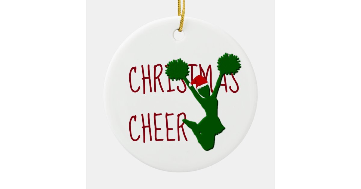 Christmas Cheer Cheerleader Holiday Spirit Ceramic Ornament | Zazzle