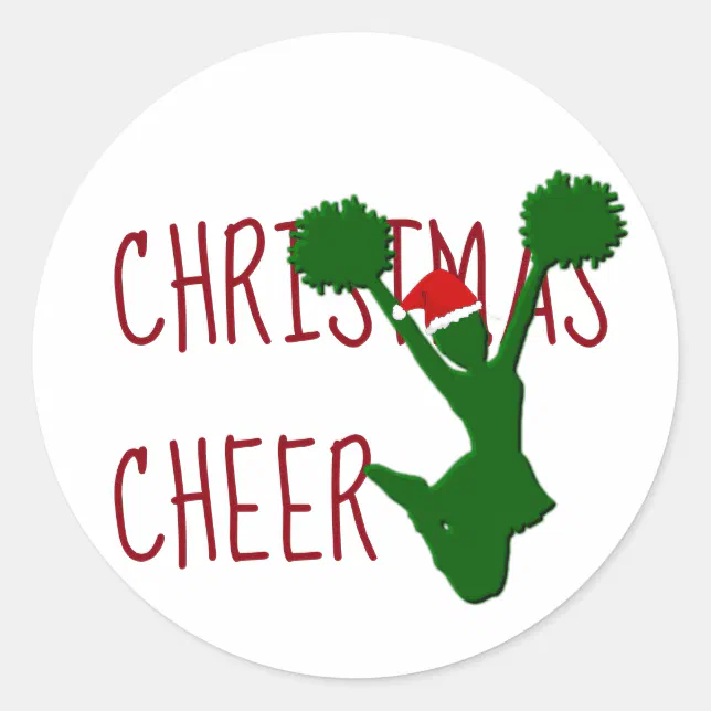 Christmas Cheer Cheerleader Holiday Spirit Classic Round Sticker | Zazzle