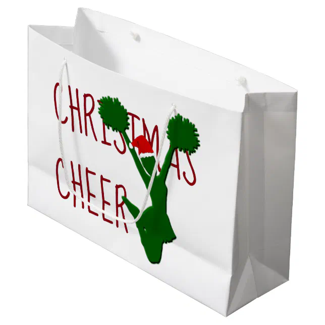 Christmas Cheer Cheerleader Holiday Spirit Large Gift Bag | Zazzle