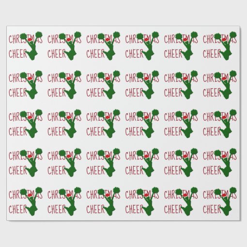 Christmas Cheer Cheerleader Holiday Spirit Wrapping Paper | Zazzle