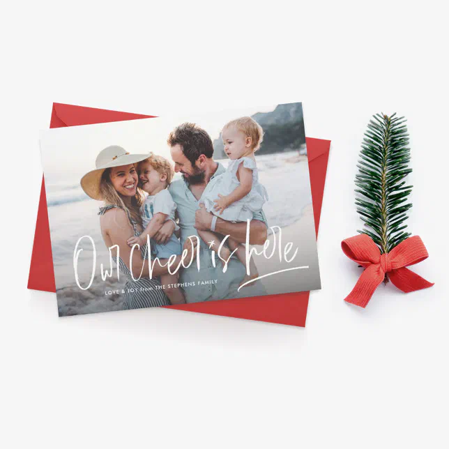 Christmas cheer one photo fun cute holiday card | Zazzle