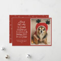 Christmas Cheer Pet Photo Red Holiday Card | Zazzle