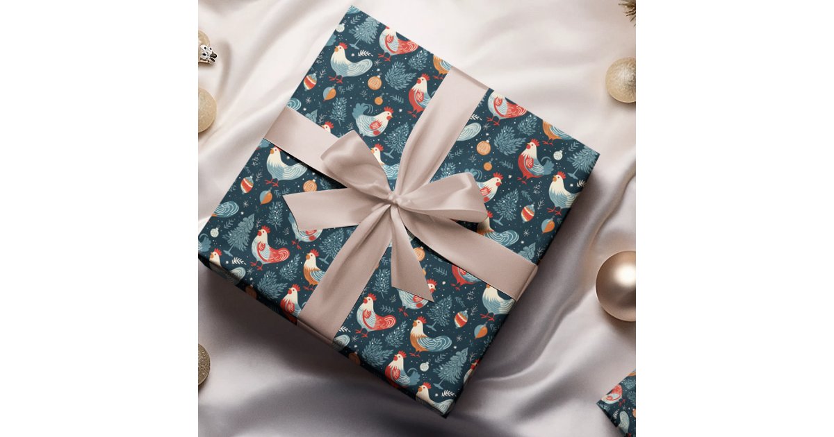 Christmas Chicken Wrapping Paper | Zazzle